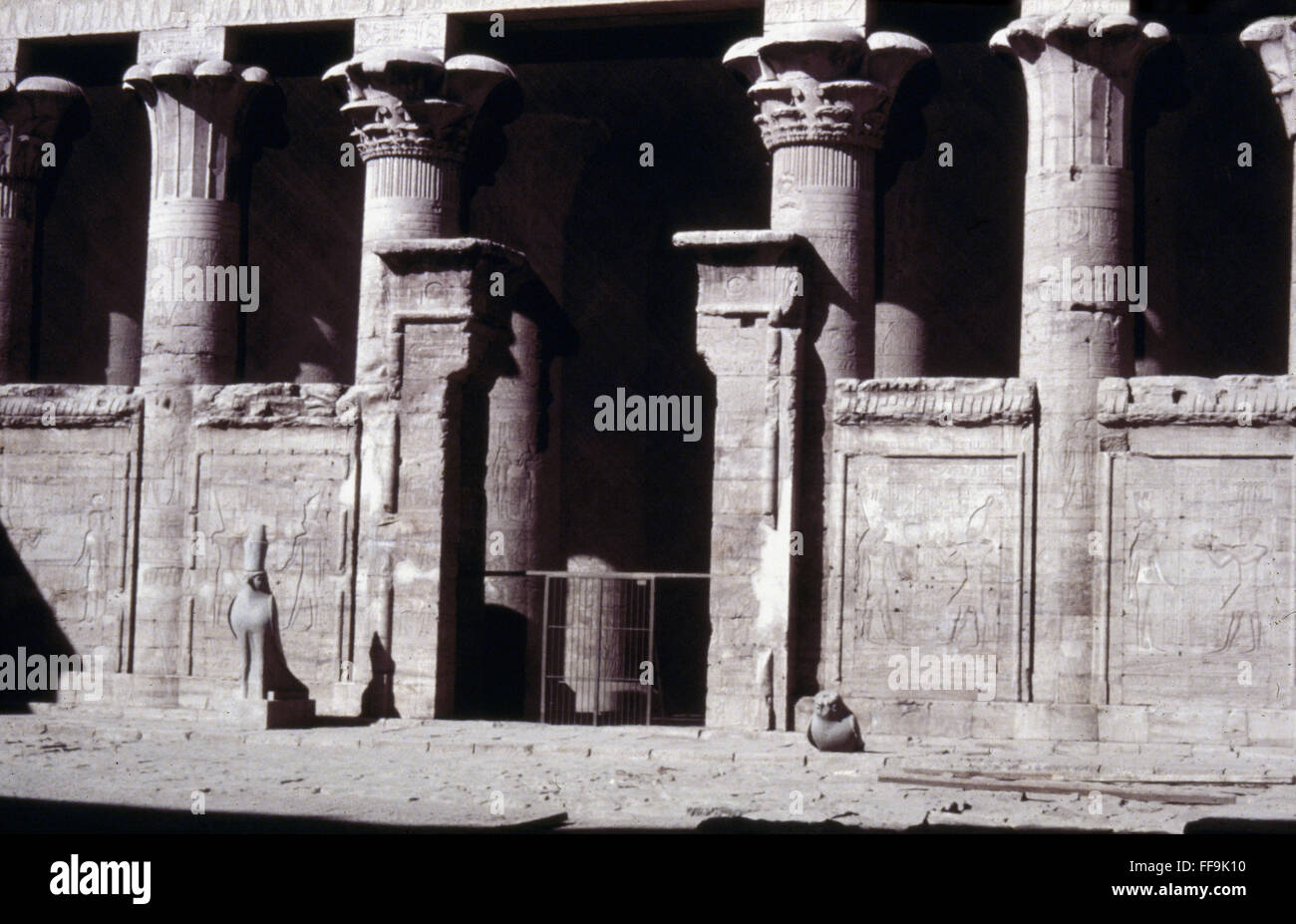 EGYPT: TEMPLE OF HORUS. /nVestibule entrance of Temple of Horus at Edfu ...