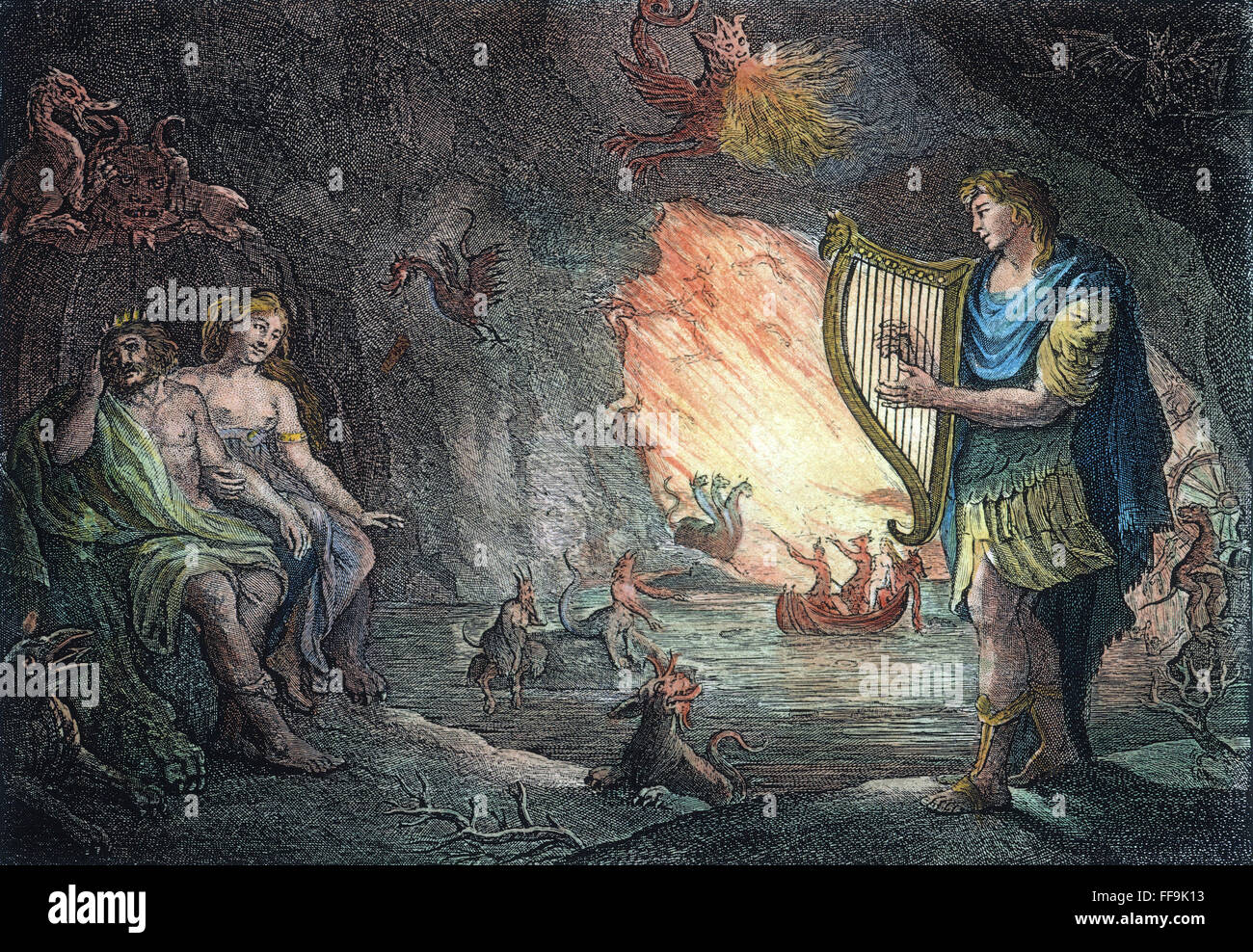 ORPHEUS AND PLUTO. /nOrpheus in Hades with Pluto and Proserpine: line ...