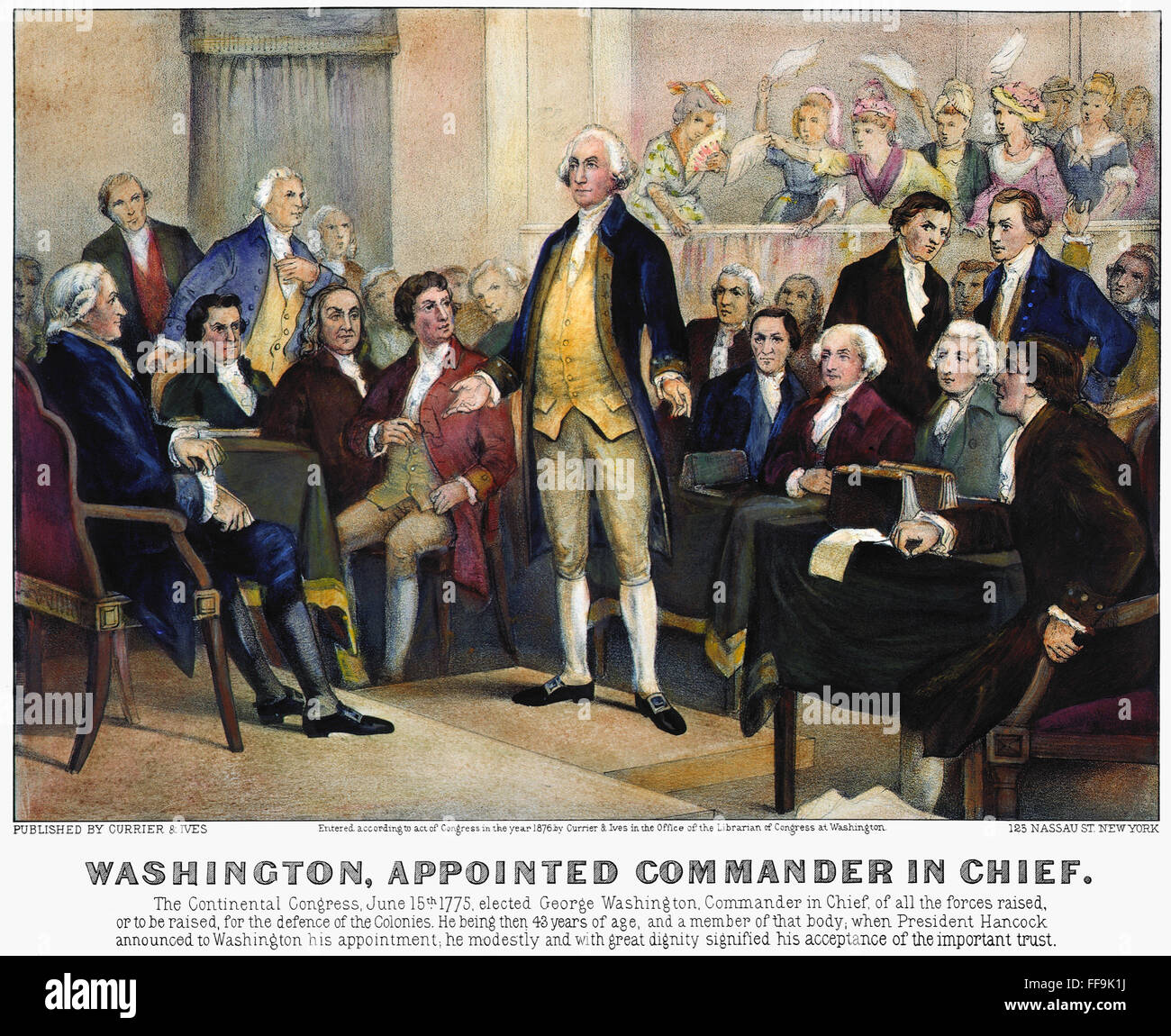 GEORGE WASHINGTON /n(1732-1799) accepting the election to Commander in ...