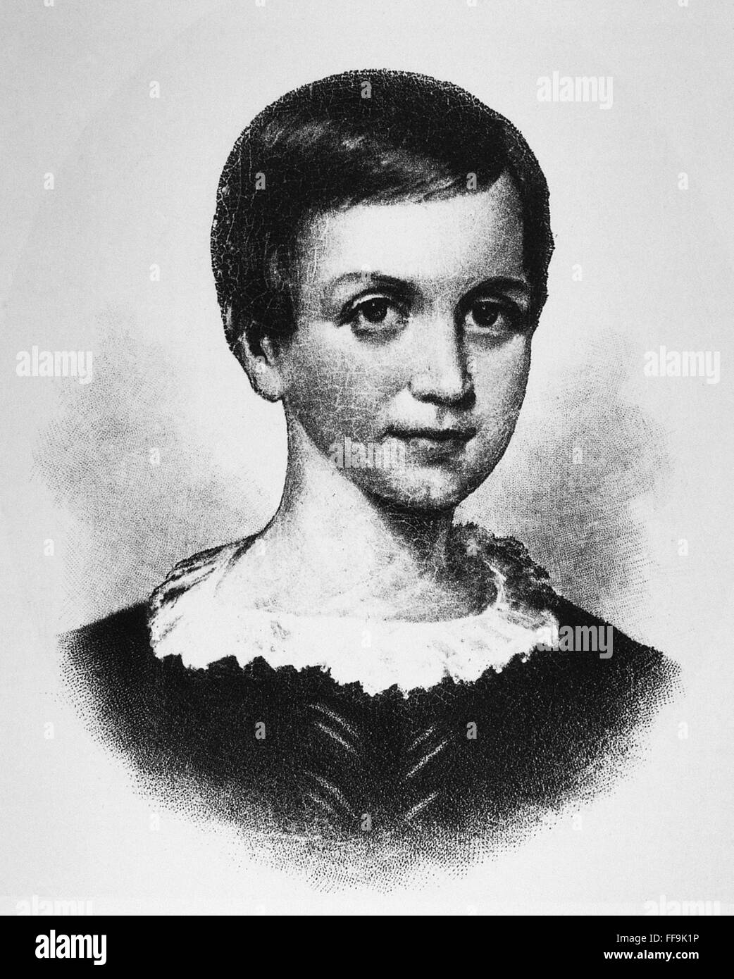 EMILY ELIZABETH DICKINSON /n(1830-1886). American poet. As a child. Oil ...