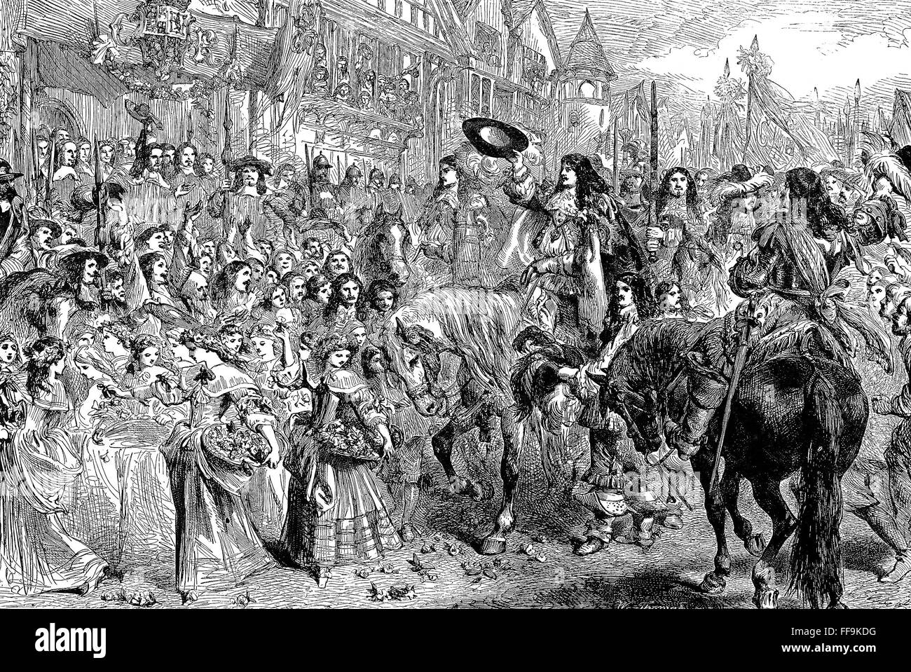 Procession of charles ii Black and White Stock Photos & Images - Alamy