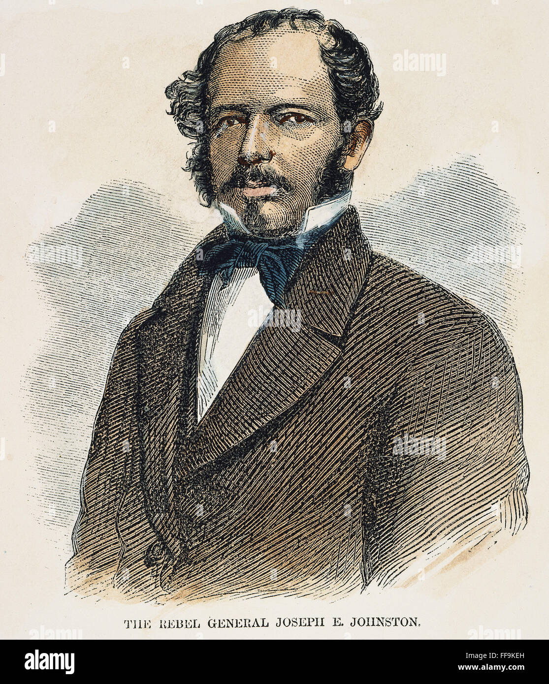 JOSEPH E. JOHNSTON /n(1807-1891). American army officer. Wood engraving ...