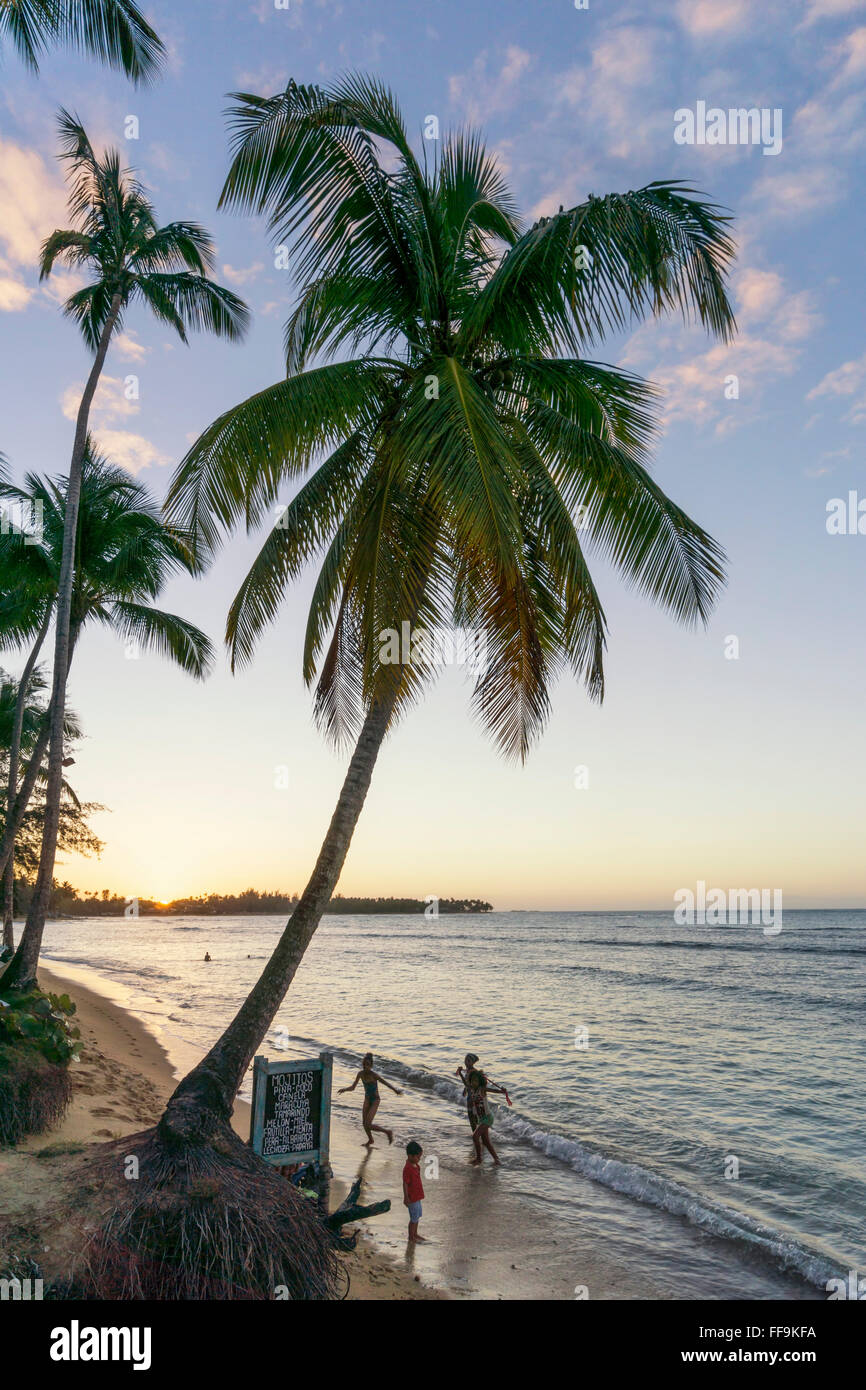 Las Terrenas Beach, sunset, Dominican Republic Stock Photo - Alamy