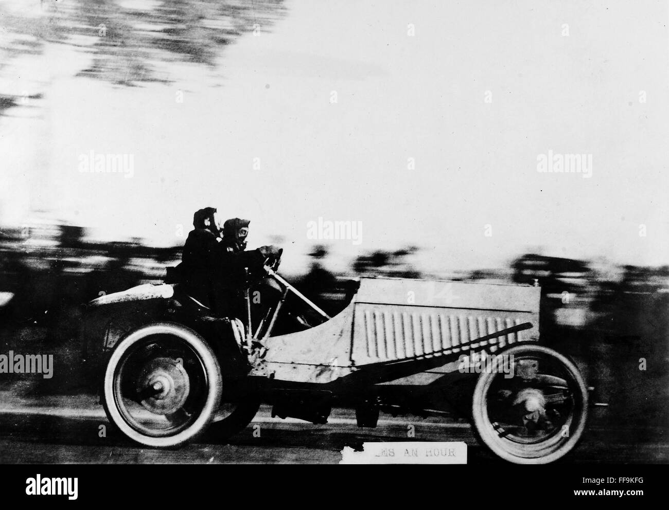 AUTOMOBILE: RACING, 1905. /nAn early automobile racer photographed ...