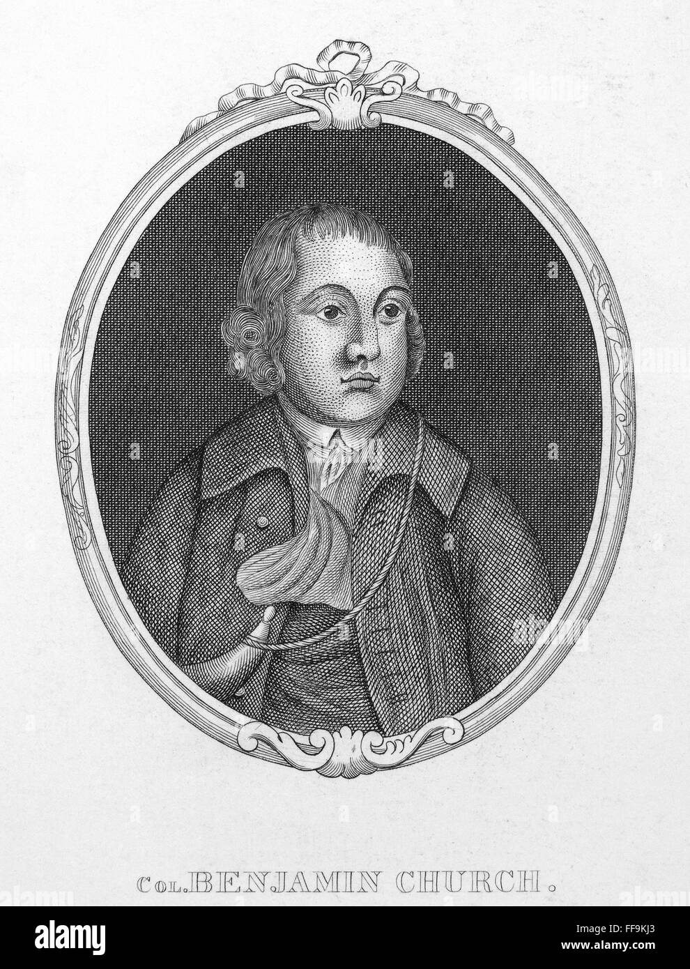 BENJAMIN CHURCH (1639-1718). /nColonial American soldier. Steel ...