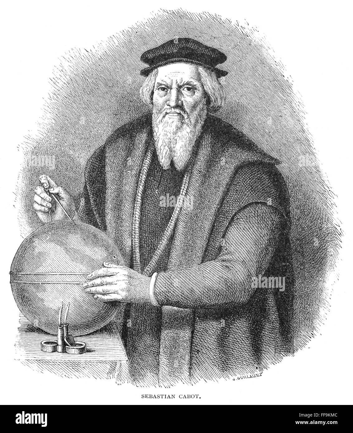 SEBASTIAN CABOT /n(c1476-1557). Italian cartographer and explorer. Wood ...