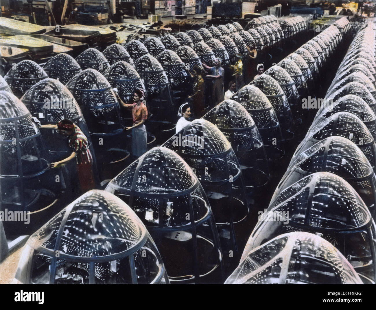 WORLD WAR II: FACTORY, 1942. /nWomen workers preparing transparent ...