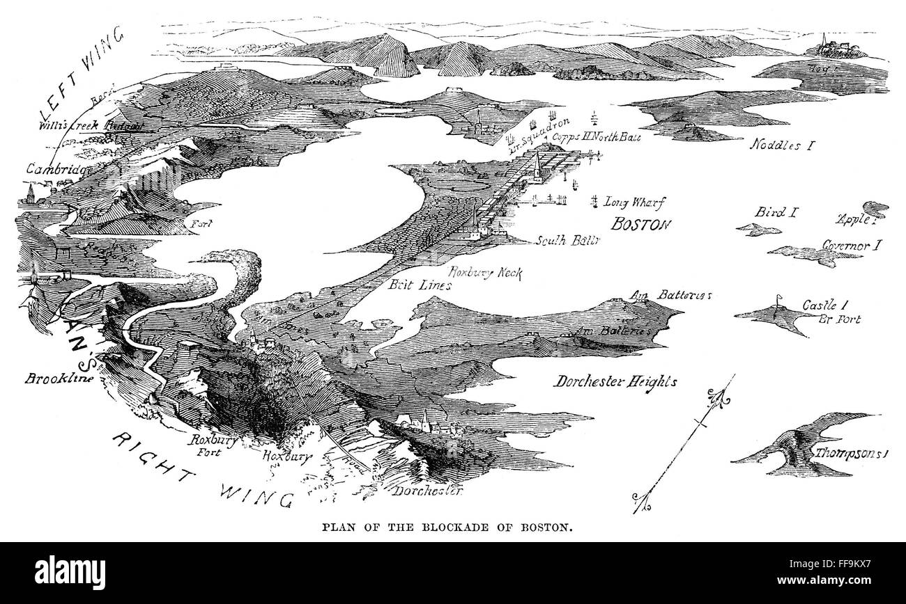 SIEGE OF BOSTON, 1775-1776. /nPlan of the American Siege of British ...