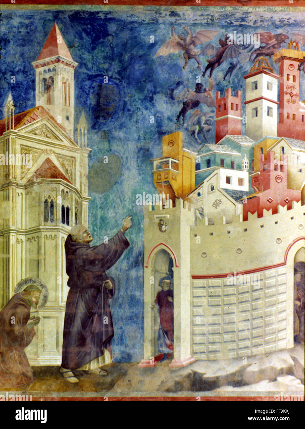 ST FRANCIS/nand the Expulsion of the Demons, detail. Fresco by Giotto ...