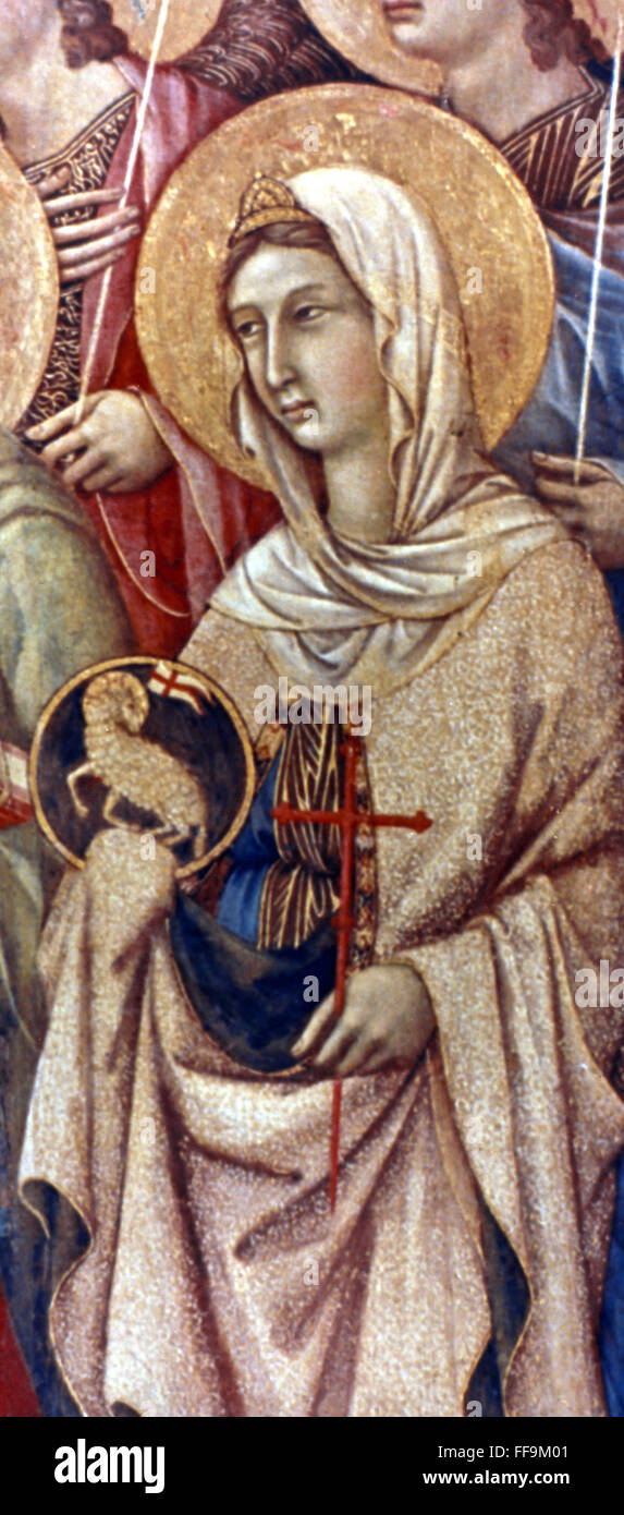 DUCCIO: MAEST└. /nDetail of the front panel, 'Madonna and Child Enthroned with Angels and Saints ...