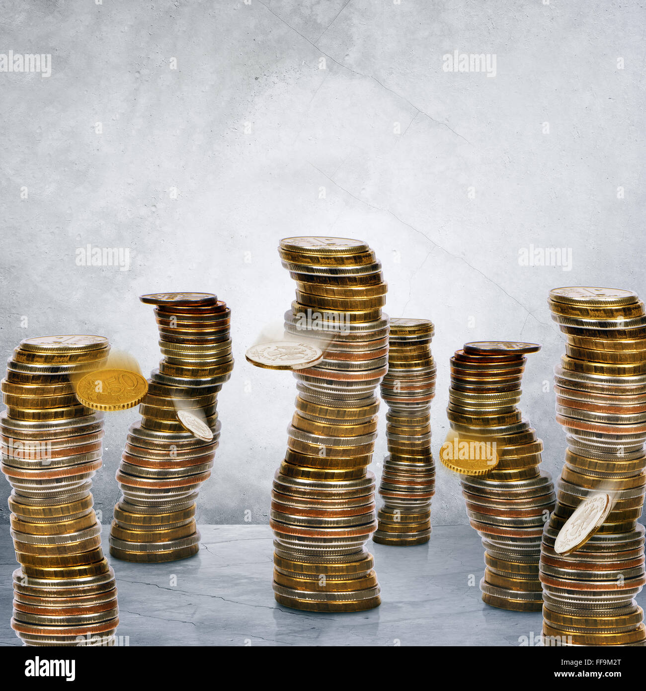 Coin stack falling hi-res stock photography and images - Alamy