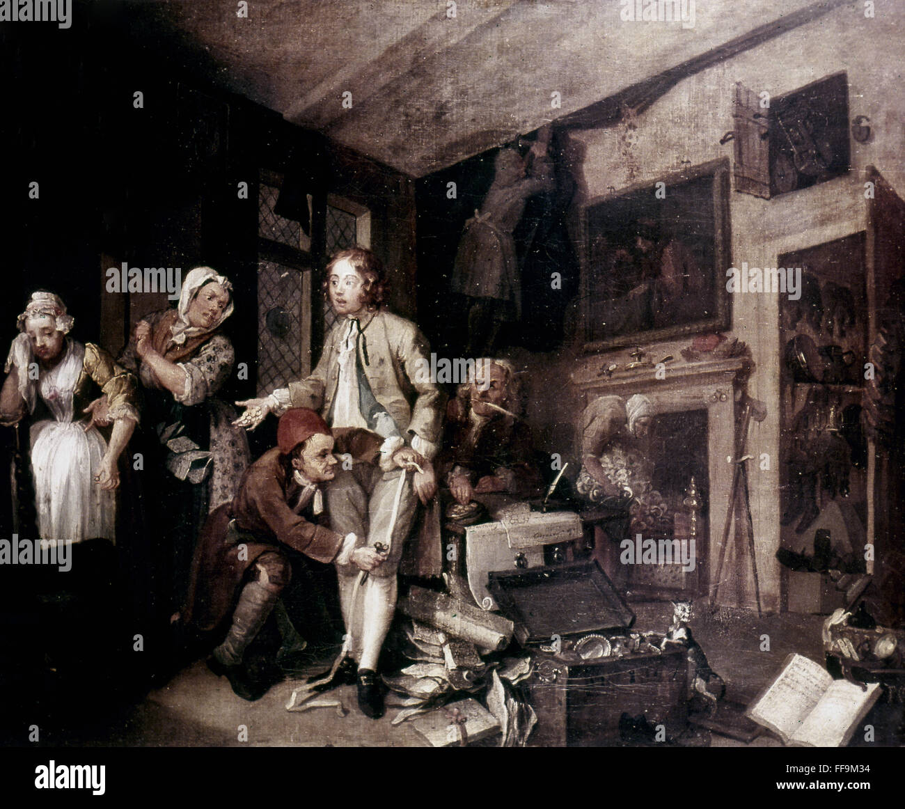 HOGARTH: RAKE'S PROGRESS. /n'The Heir.' The first painting in the ...
