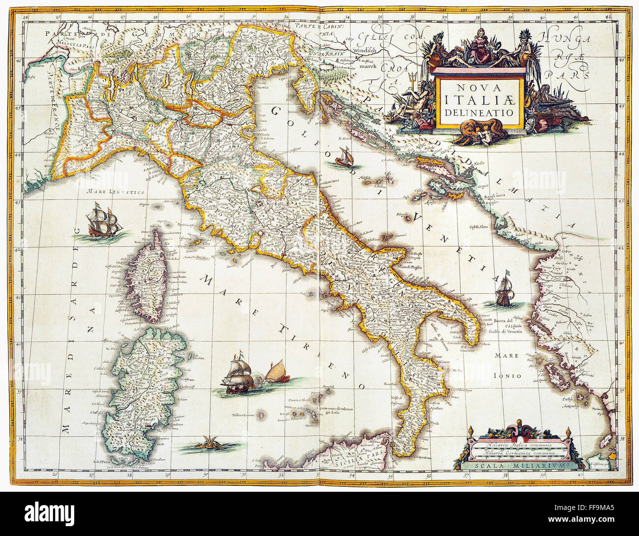MAP OF ITALY, 1631. /nMap of Italy, 1631, by Johannes Blaeu based on a ...