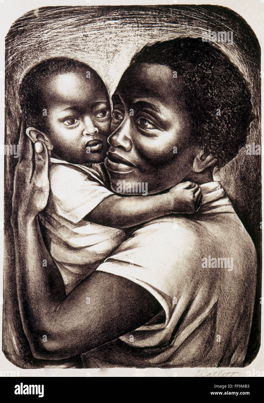 CATLETT: MOTHER, 1959. /nElizabeth Catlett: Mother and Child ...