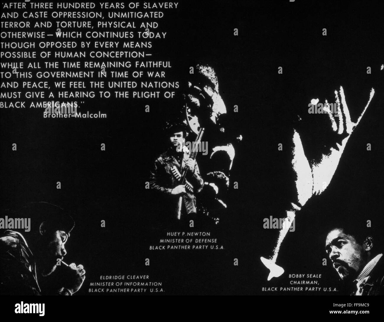 BLACK PANTHER POSTER, 1970. /nEldridge Cleaver, Huey Newton, Bobby ...