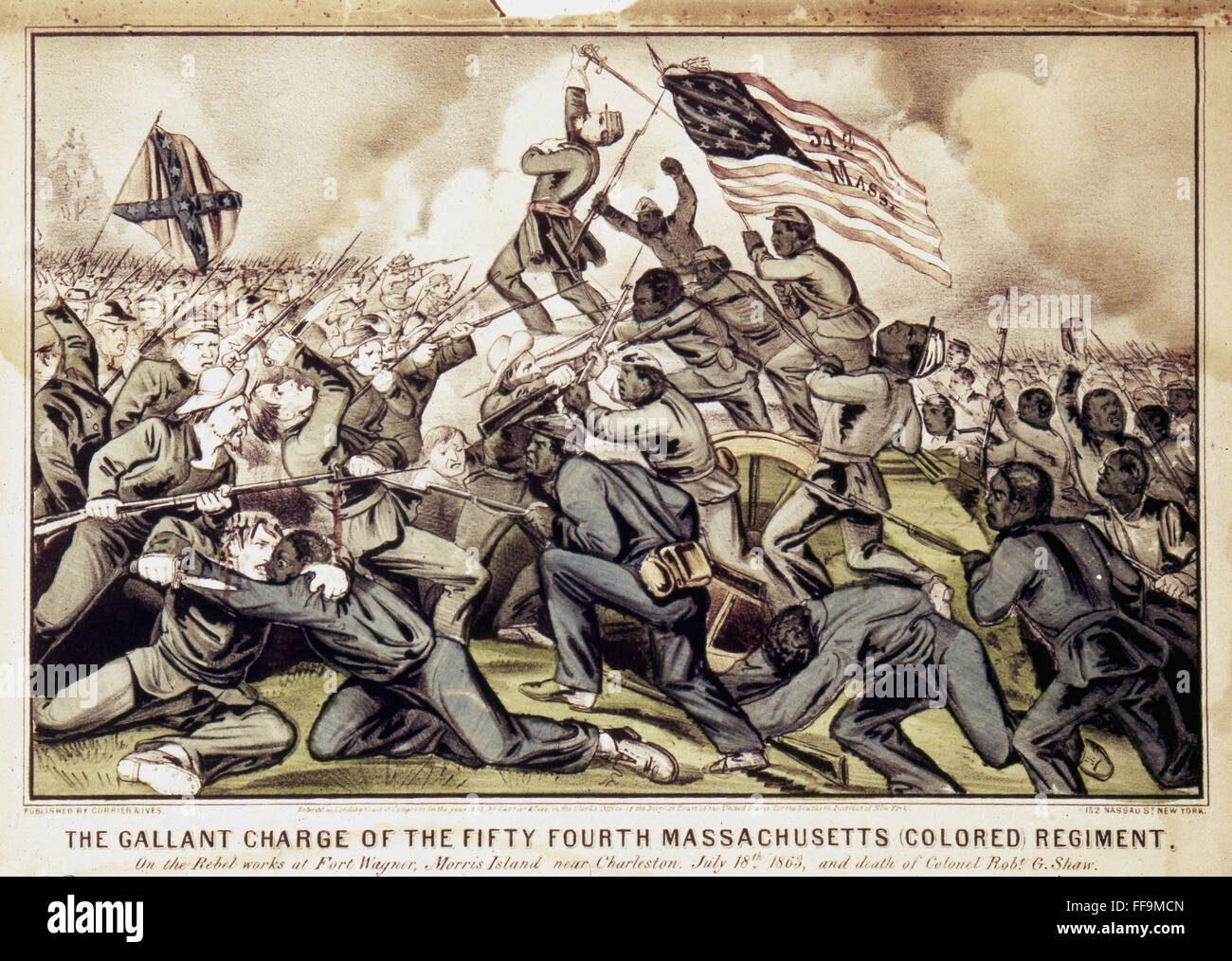 BATTLE OF FORT WAGNER, 1863. /nThe 54th Massachusetts (Colored ...