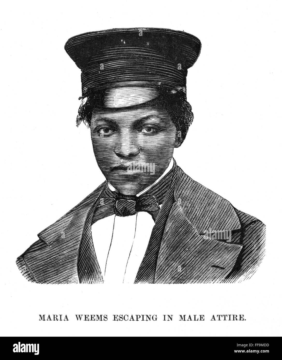 MARIA WEEMS (1840-?). /nAmerican fugitive slave. Maria Weems escaping ...