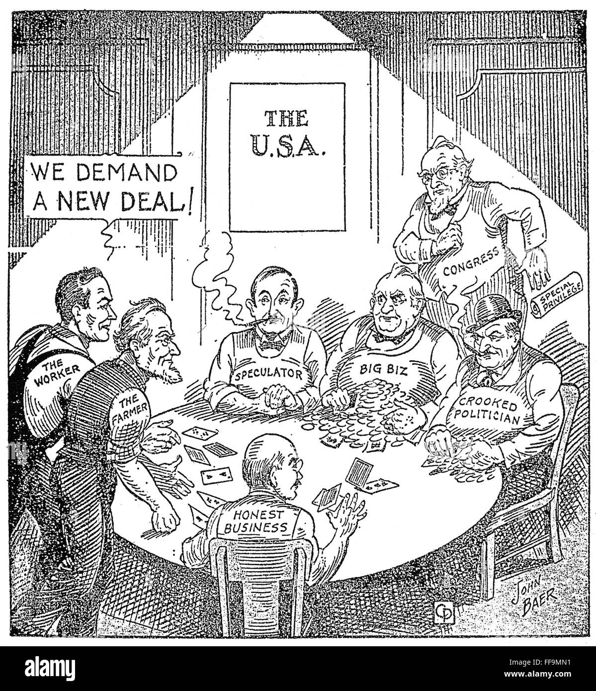 CARTOON: NEW DEAL, 1932. /n'We Demand a New Deal!' American cartoon ... CARTOON: NEW DEAL, 1932. /n'We Demand a New Deal!' American cartoon ...