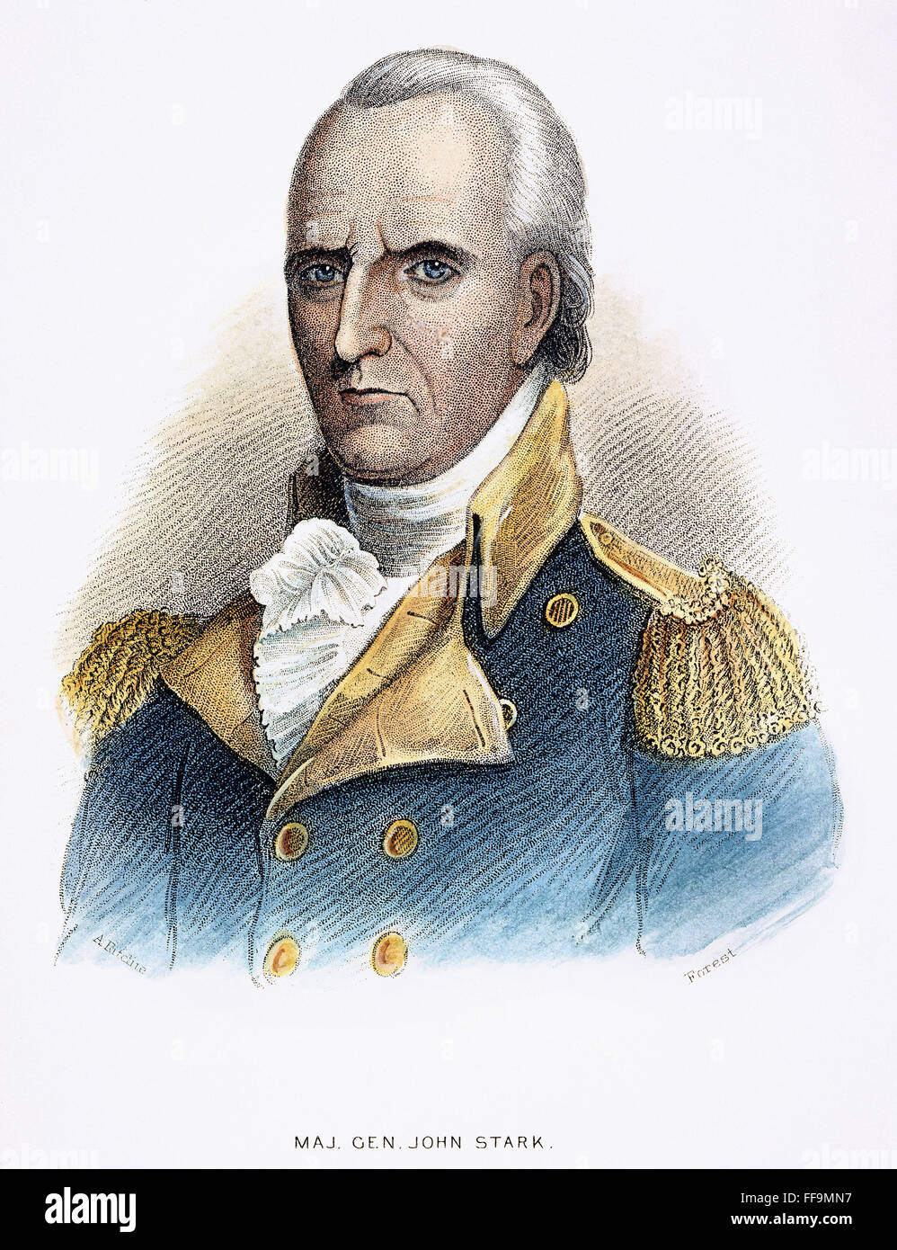 JOHN STARK (1728-1822). /nAmerican revolutionary officer: line and ...