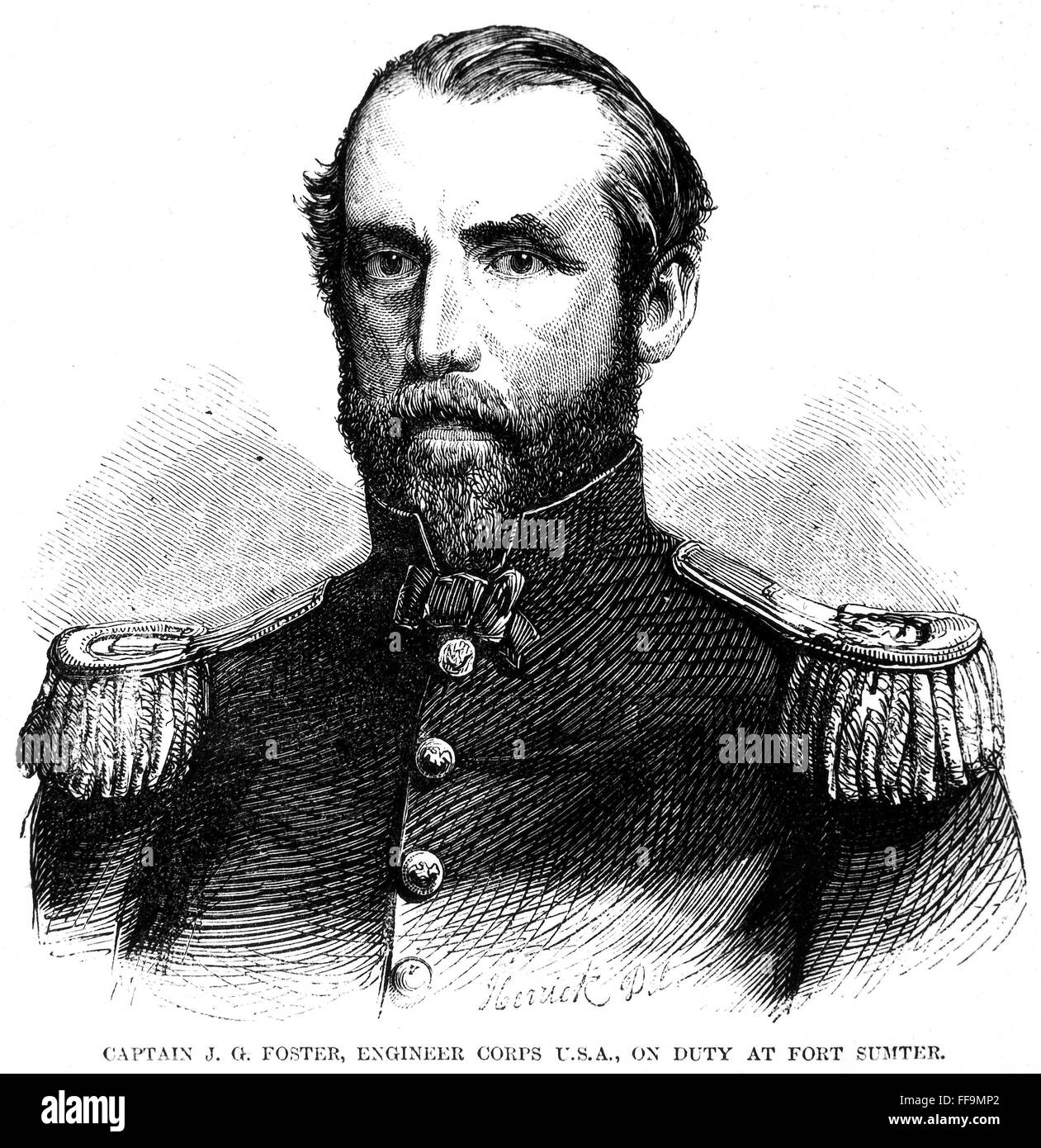 JOHN GRAY FOSTER (1823-1874). /nAmerican soldier. Wood engraving, 1861 ...