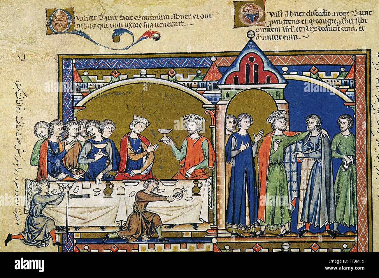 DAVID AND MICHAL. /nDavid feasts Abner and his fellows, offering a cup ...