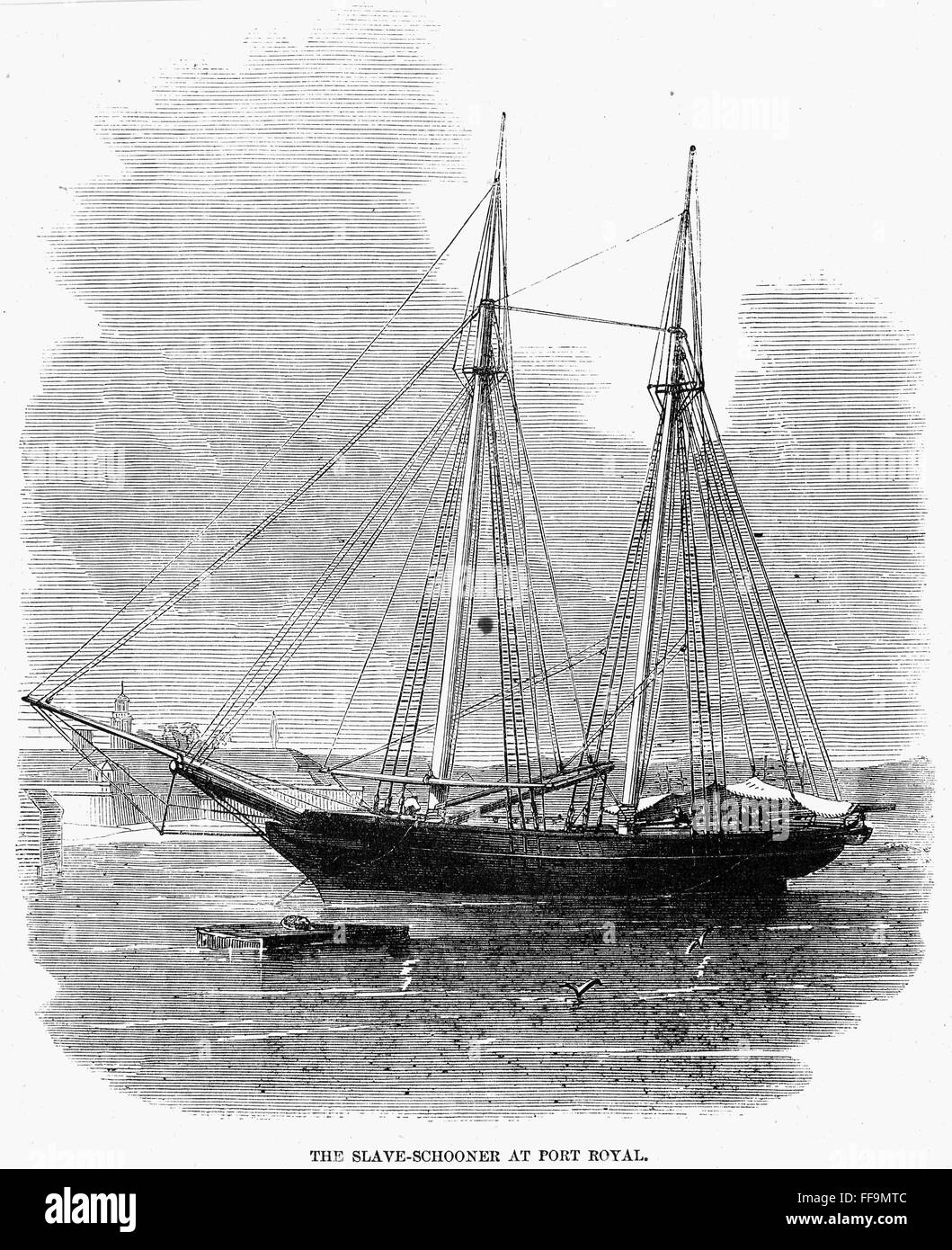 Transportation of slaves on a ship Black and White Stock Photos ...