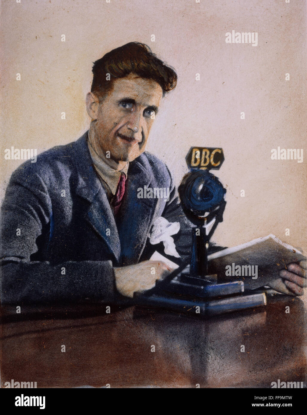 GEORGE ORWELL (1903-1950). /nEnglish author. Orwell broadcasting over ...