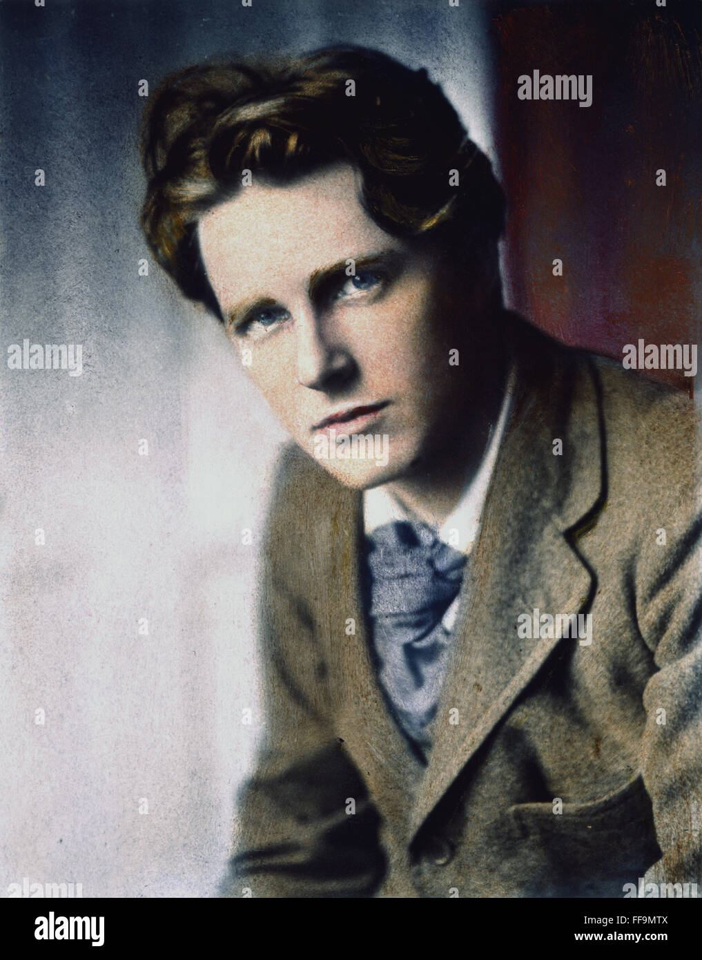 RUPERT BROOKE (1887-1915). /nEnglish author. Oil over a photograph ...
