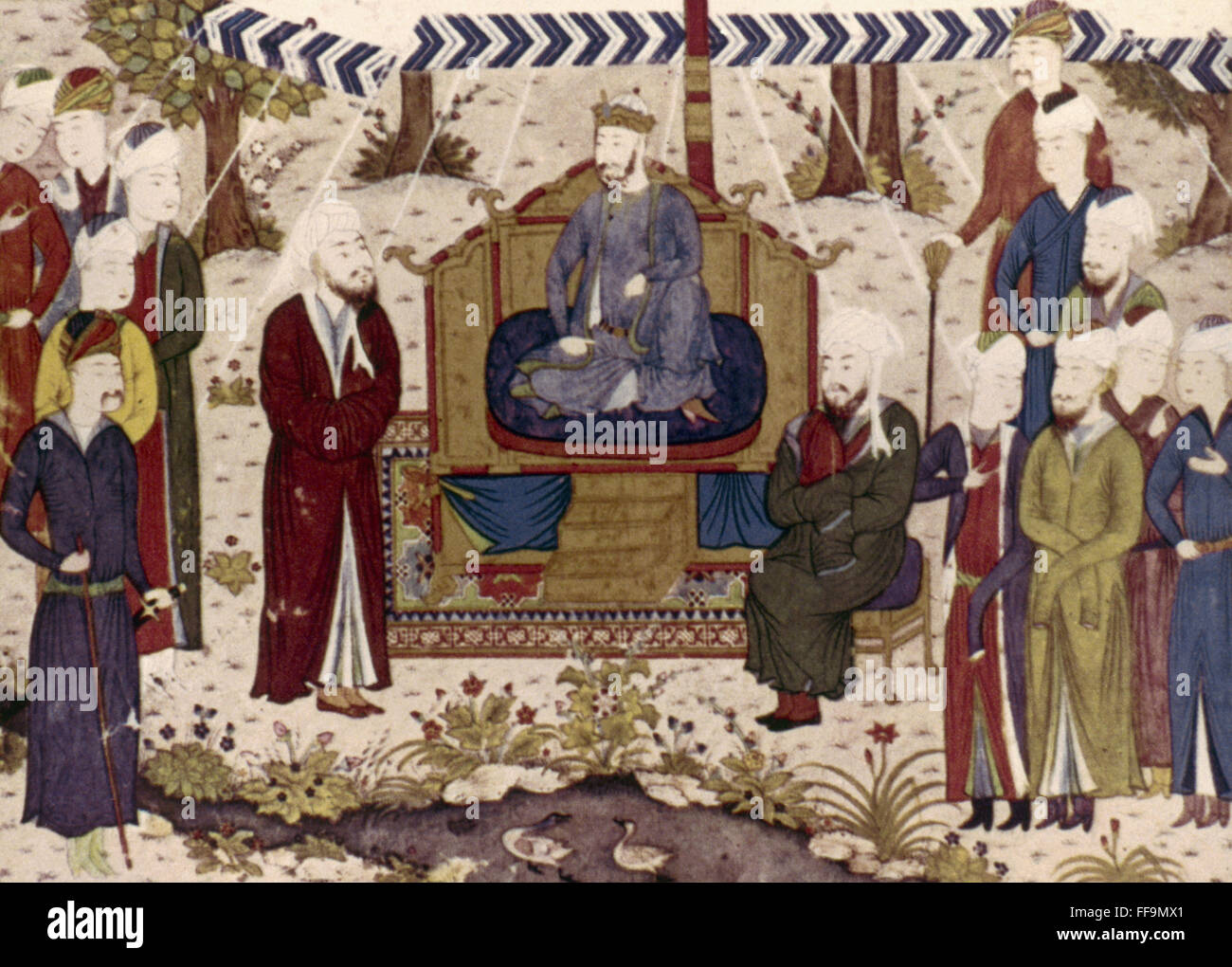 PERSIAN MINIATURE, 1410-20. /nA Tribal Council Stock Photo - Alamy