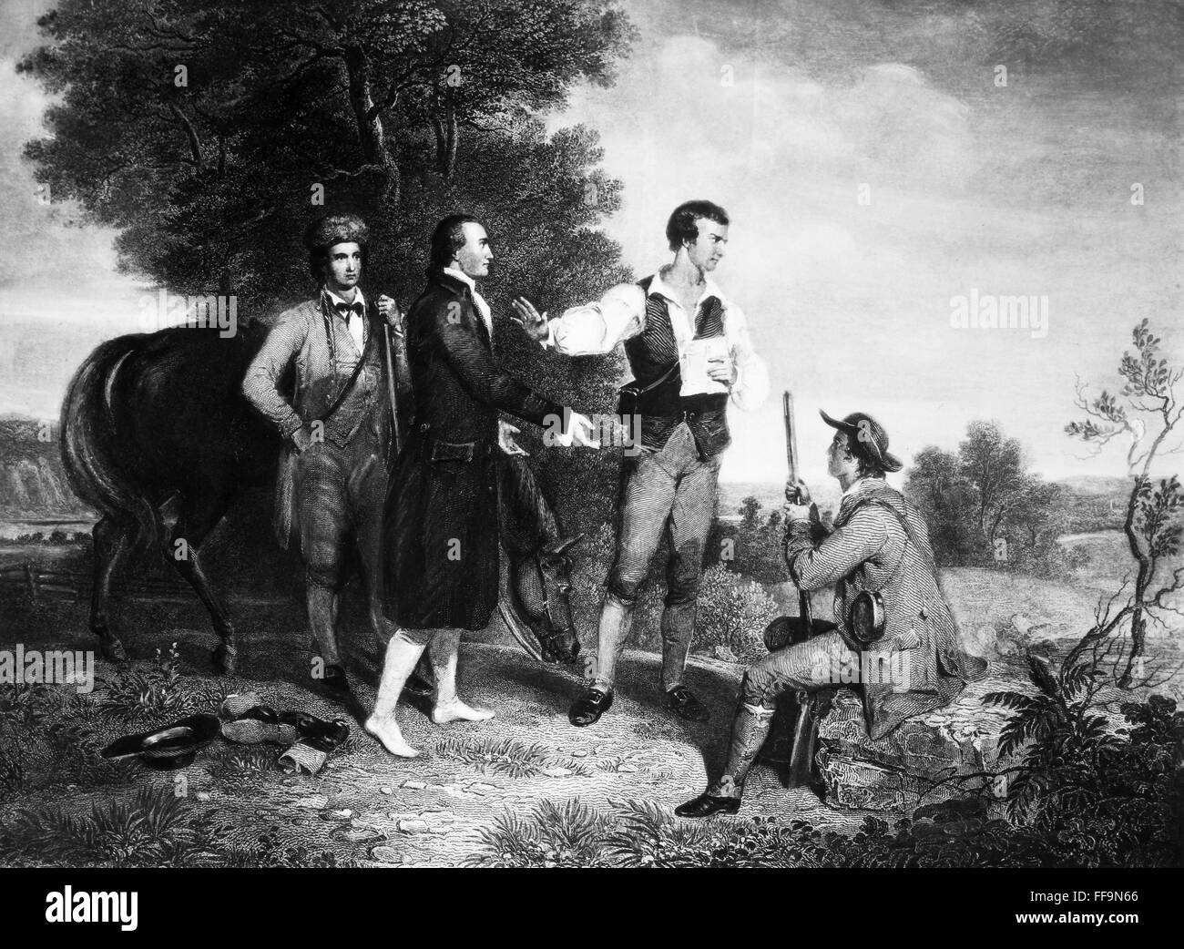 JOHN ANDRE (1751-1780). /nEnglish soldier. The capture of Major Andre ...