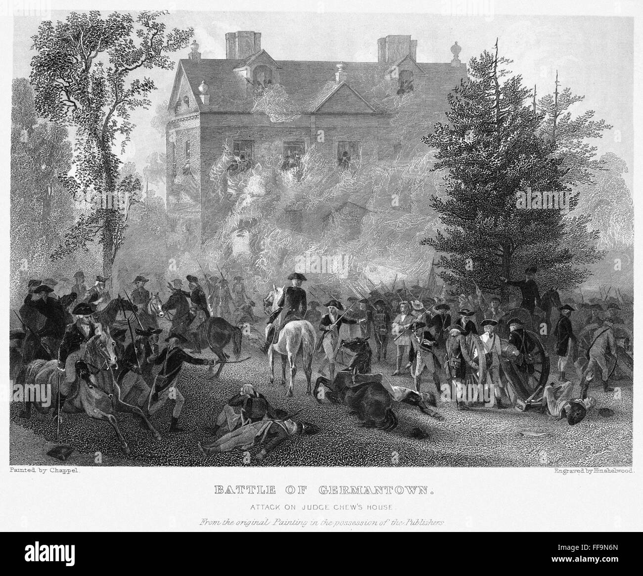 BATTLE OF GERMANTOWN, 1777. /nThe American attack on the house of ...