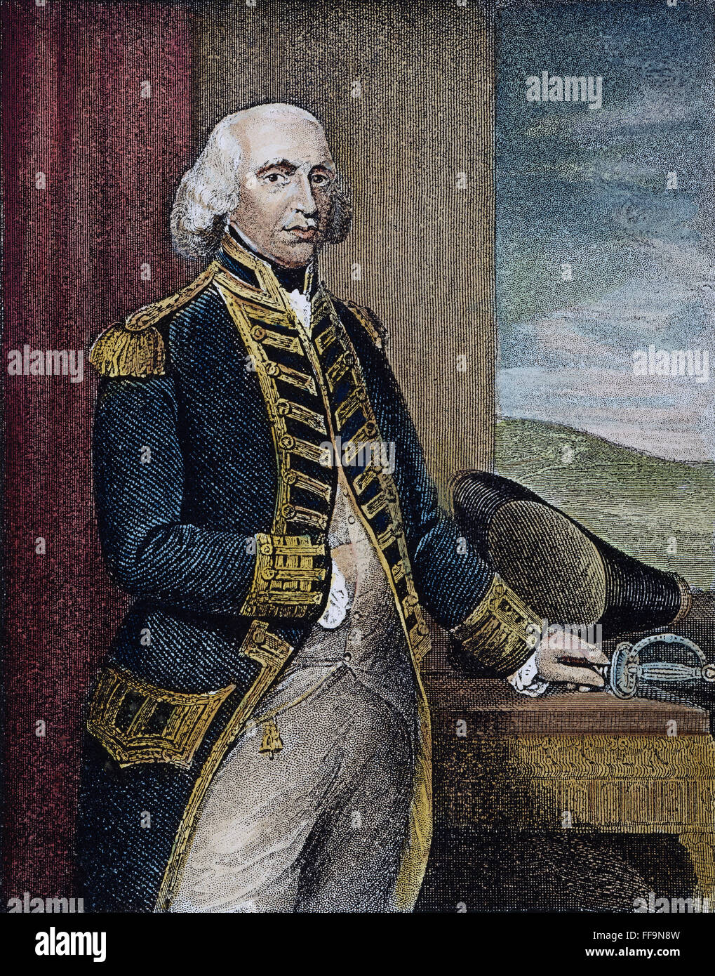 RICHARD HOWE (1726-1799). /nEnglish naval officer. Steel engraving ...
