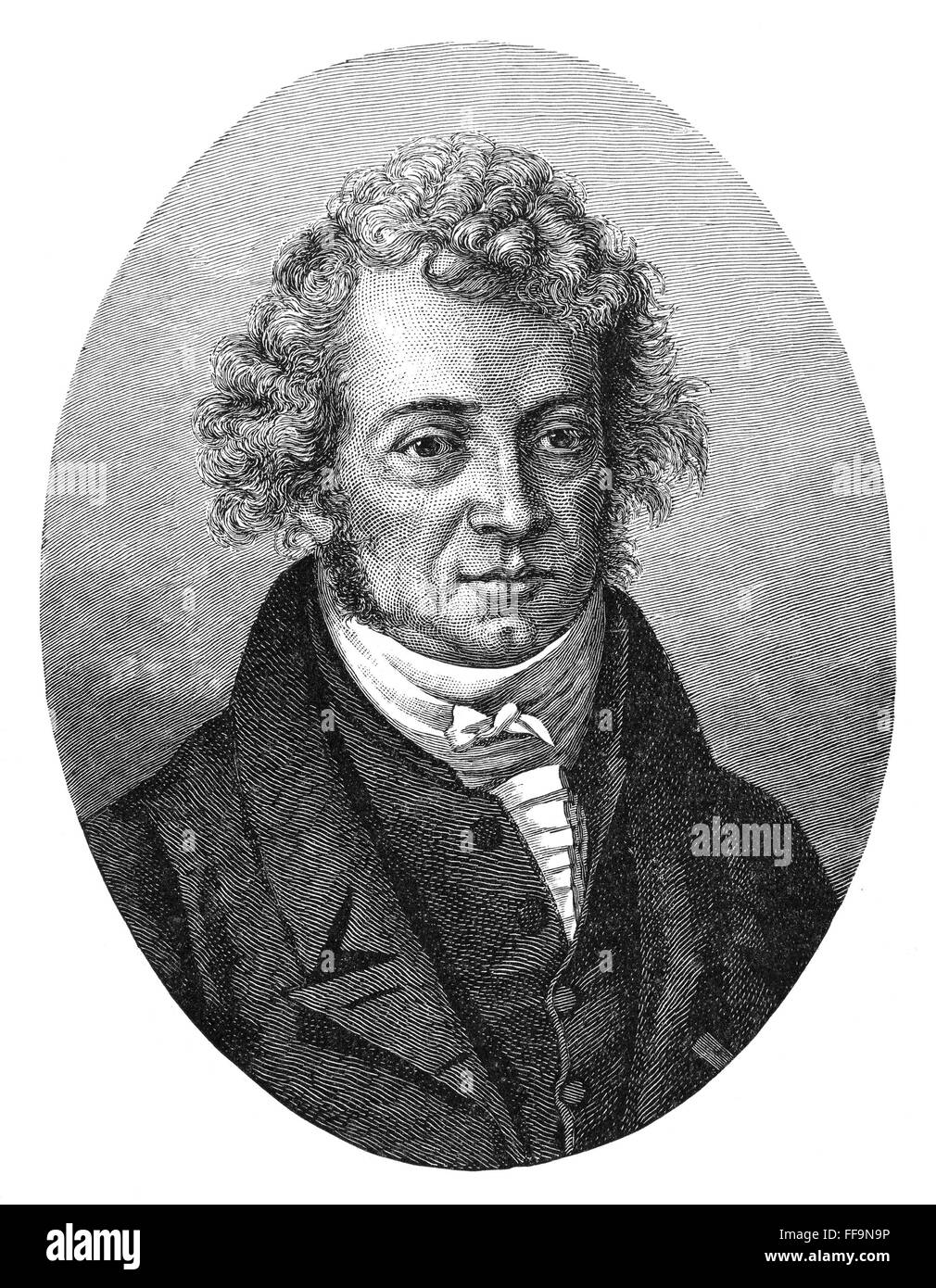 ANDRE MARIE AMPERE /n(1775-1836). French physicist. Line engraving ...