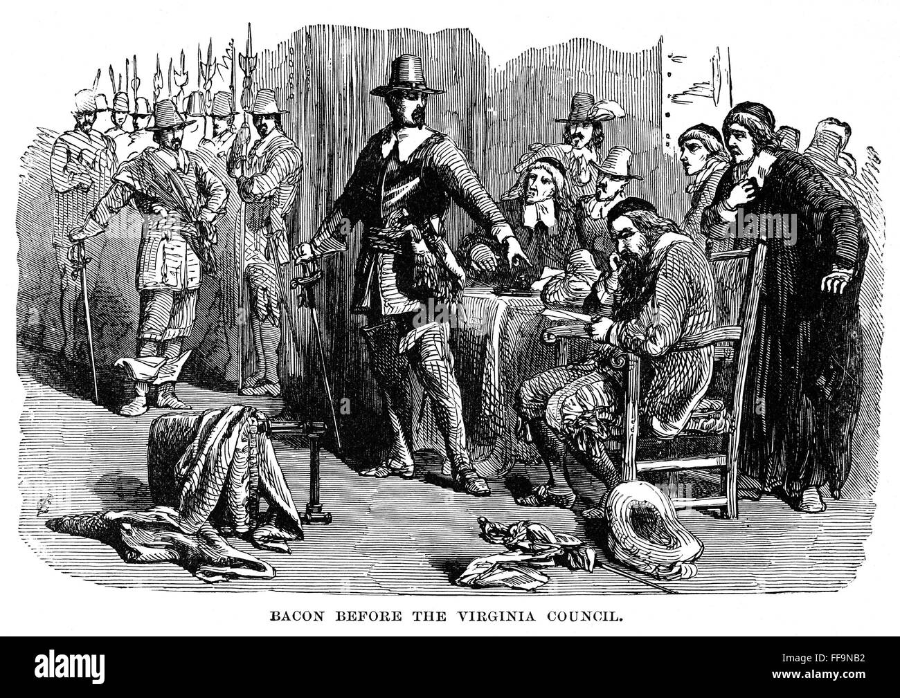 NATHANIEL BACON (1647-1676). /nAmerican colonial leader of Bacon's ...