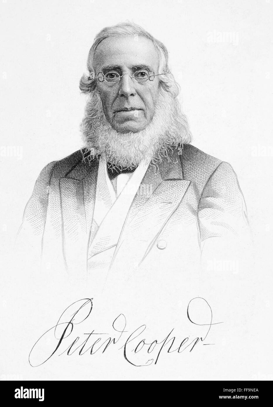 PETER COOPER (1791-1883). /nAmerican industrialist and philanthropist ...