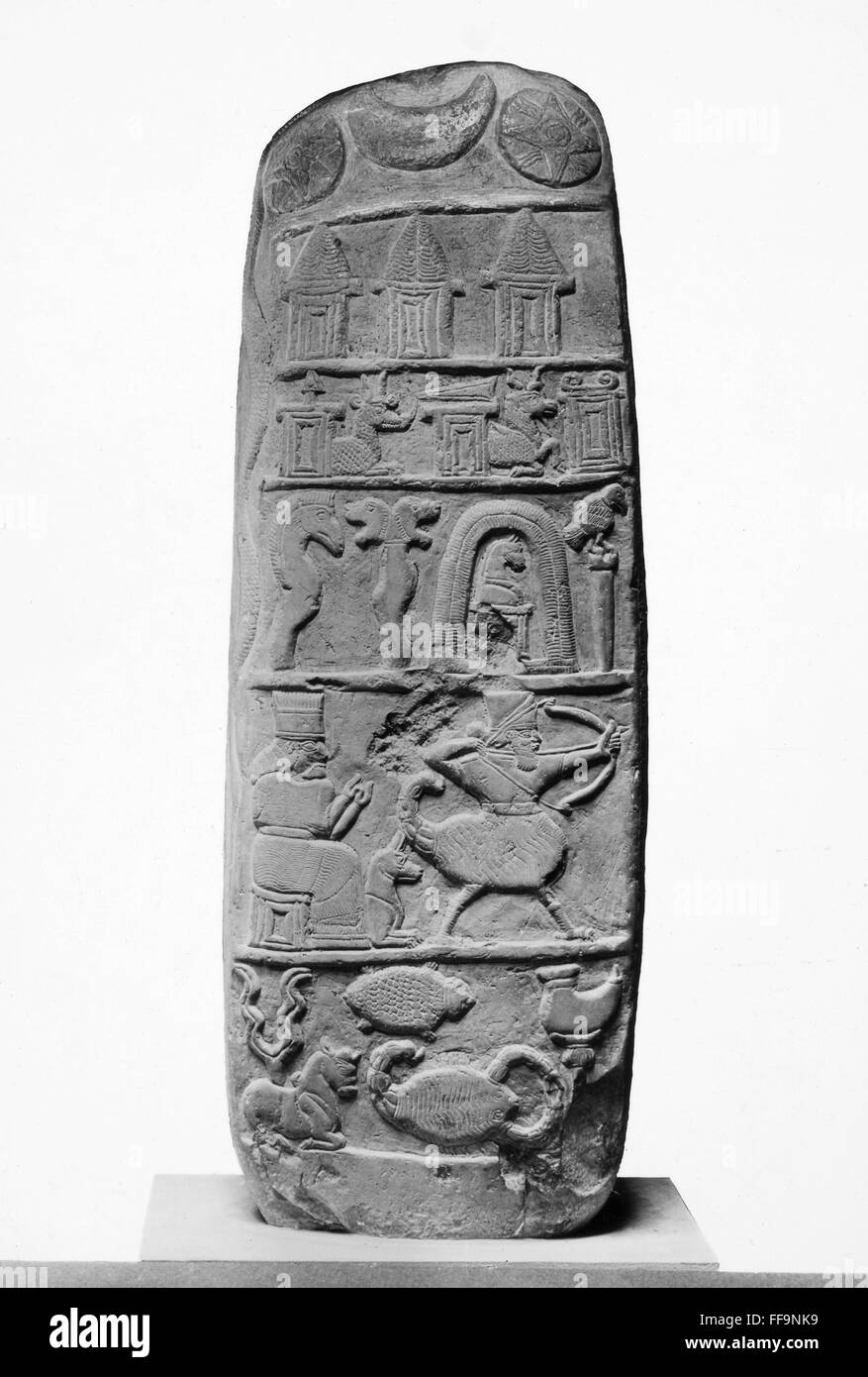 BABYLONIA: BOUNDARY STONE. /nBoundary-stone with divine emblems in ...