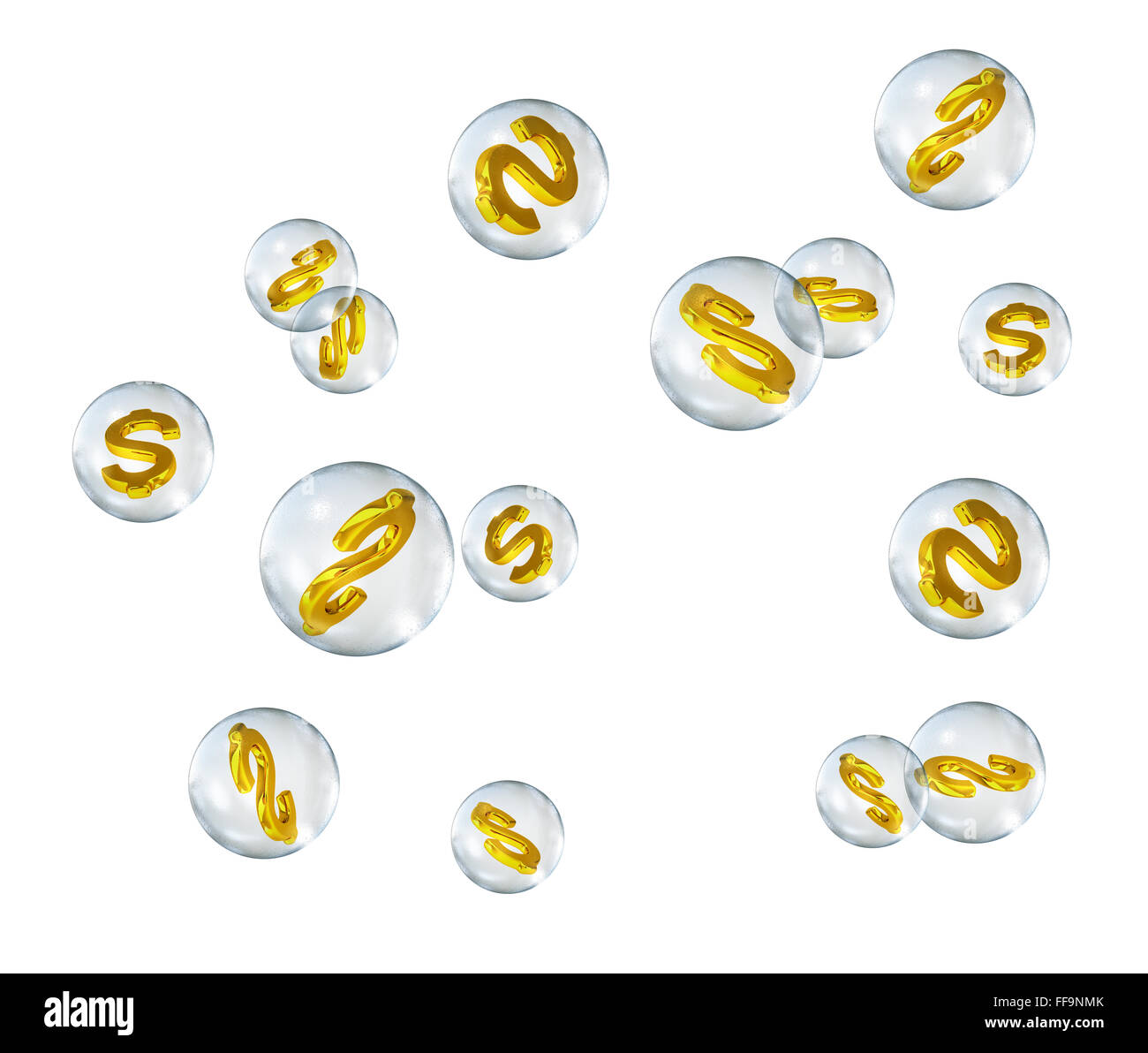 Dollar signs in bubbles Stock Photo - Alamy