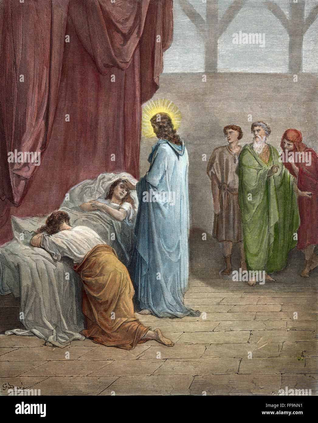 JESUS & JAIRUS' DAUGHTER./nJesus raising up the daughter of Jairus ...