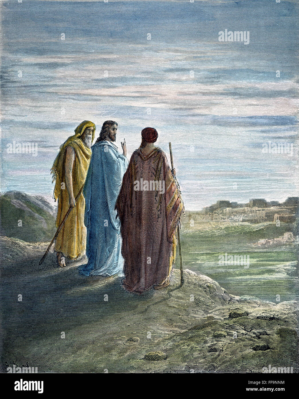 DOR╔: JESUS AT EMMAUS. /nJesus and the disciples going to Emmaus (Luke ...
