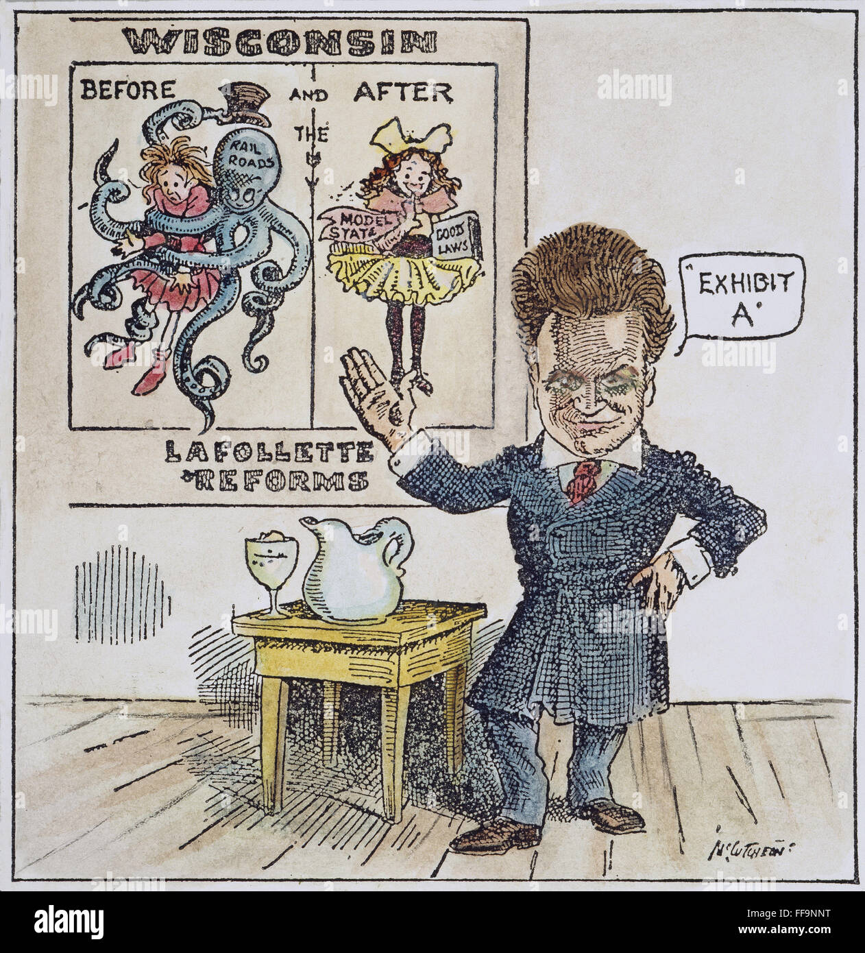 ROBERT LA FOLLETTE /n(1855-1925). American politician. A cartoon ...