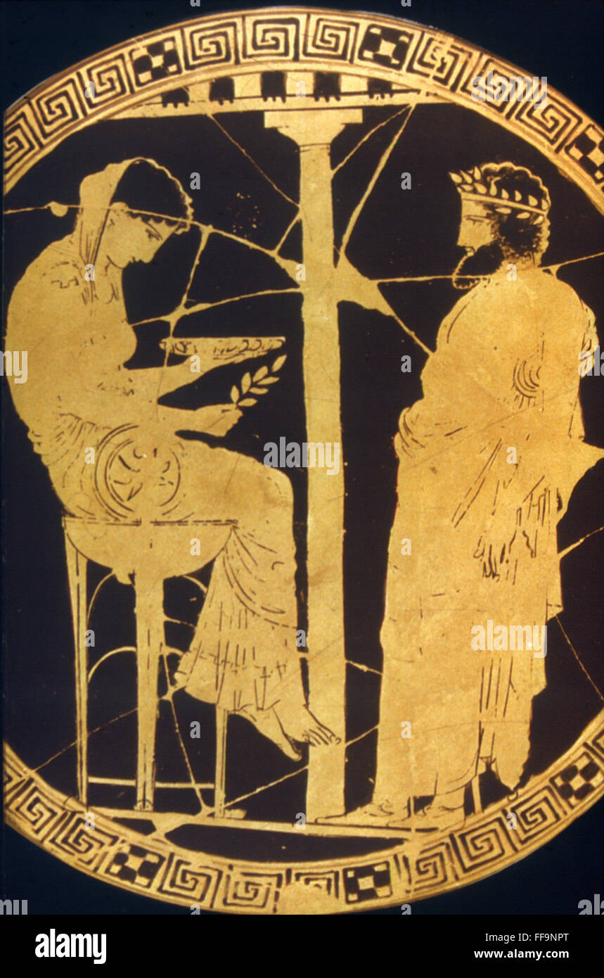 GREECE: ORACLE AT DELPHI. /nOracle of Apollo at Delphi: Pythia and ...