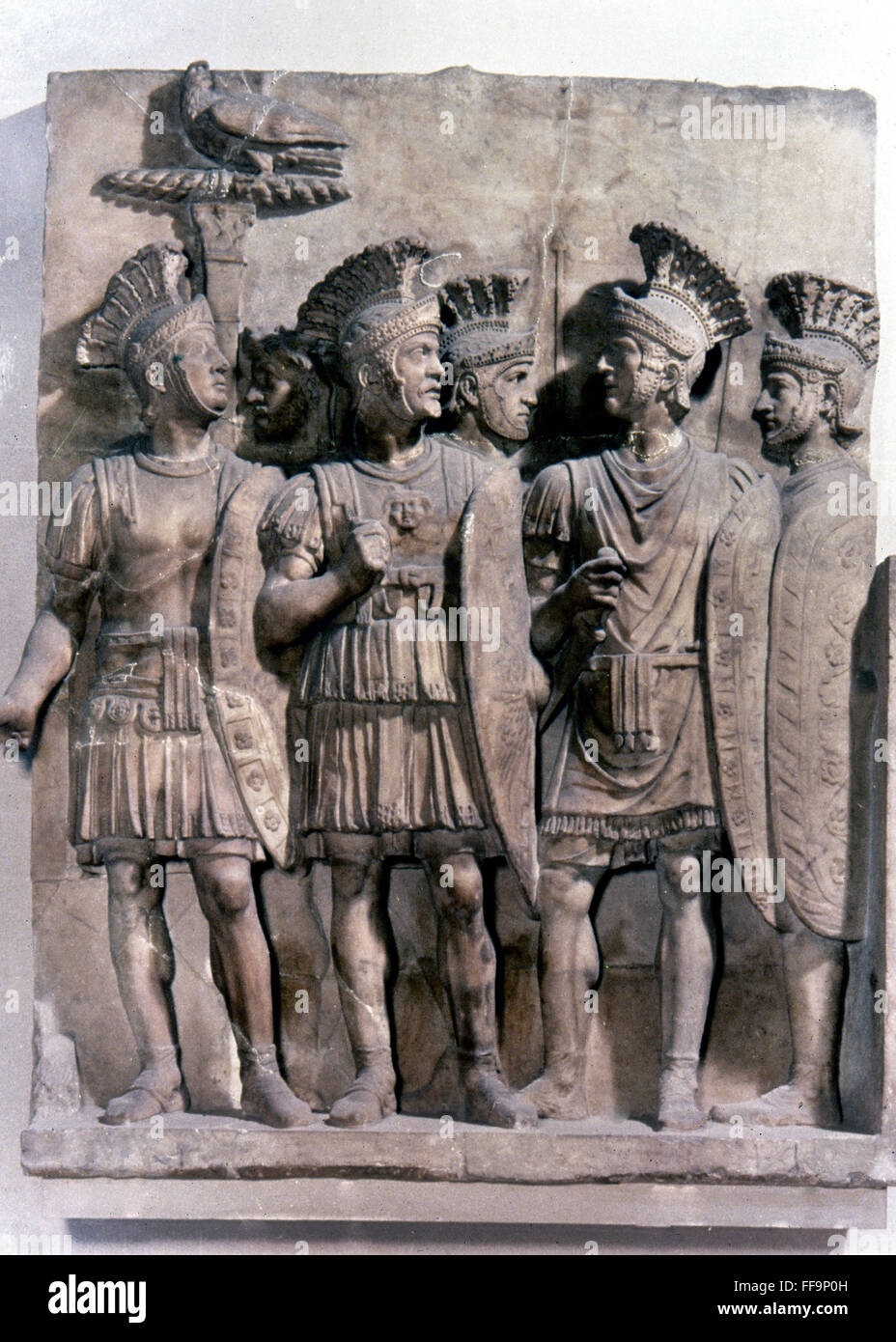 ROMAN LEGIONNAIRES. /nRoman bas-relief of legionnaires belonging to ...