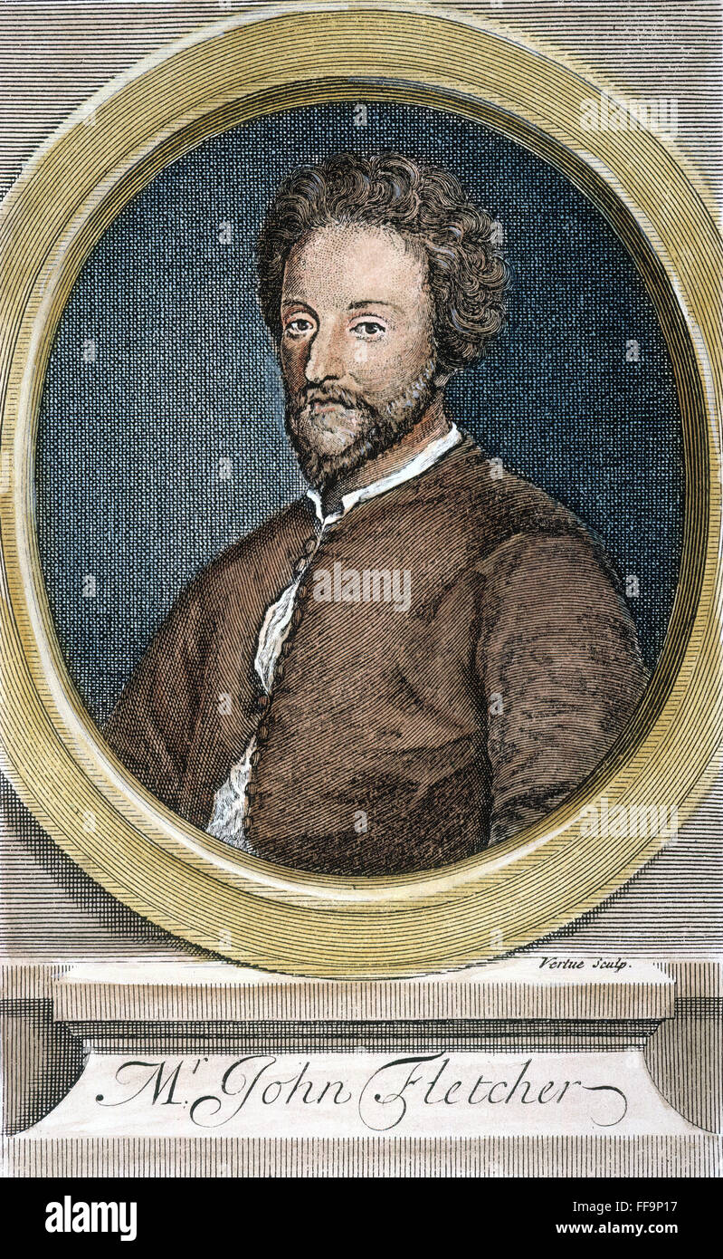 JOHN FLETCHER (1579-1625). /nEnglish dramatist. Line engraving, English ...