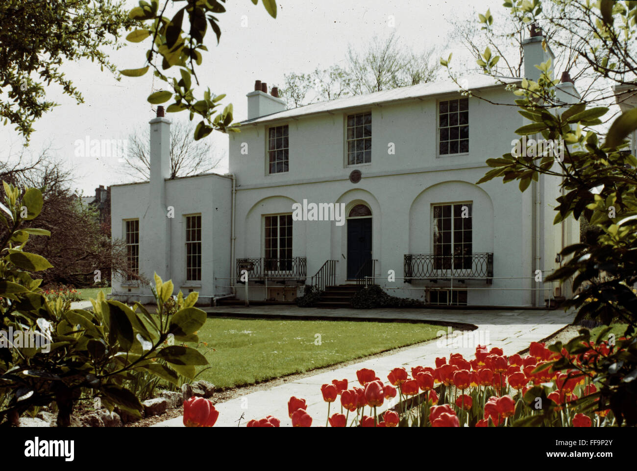 JOHN KEATS: HOUSE. /nFront view of English poet John Keats' house ...