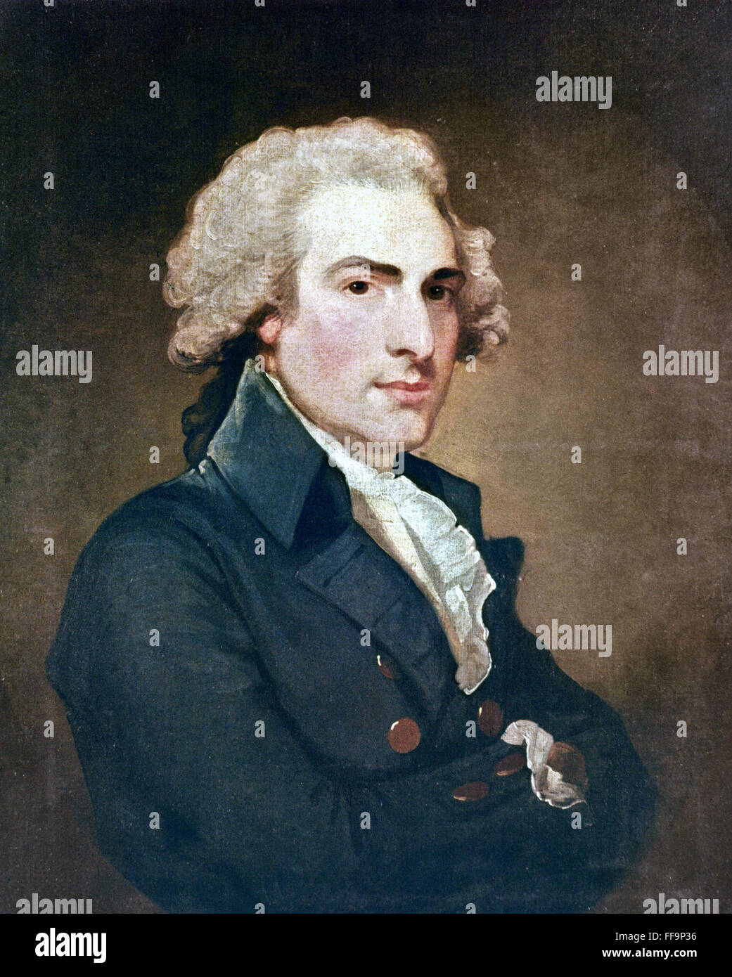 JOHN KEMBLE (1757-1823). /nEnglish actor. Canvas by Gilbert Stuart ...