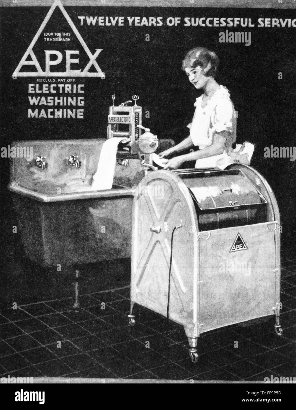 APEX WASHING MACHINE, 1920. /nDetail of an advertisement for Apex ...