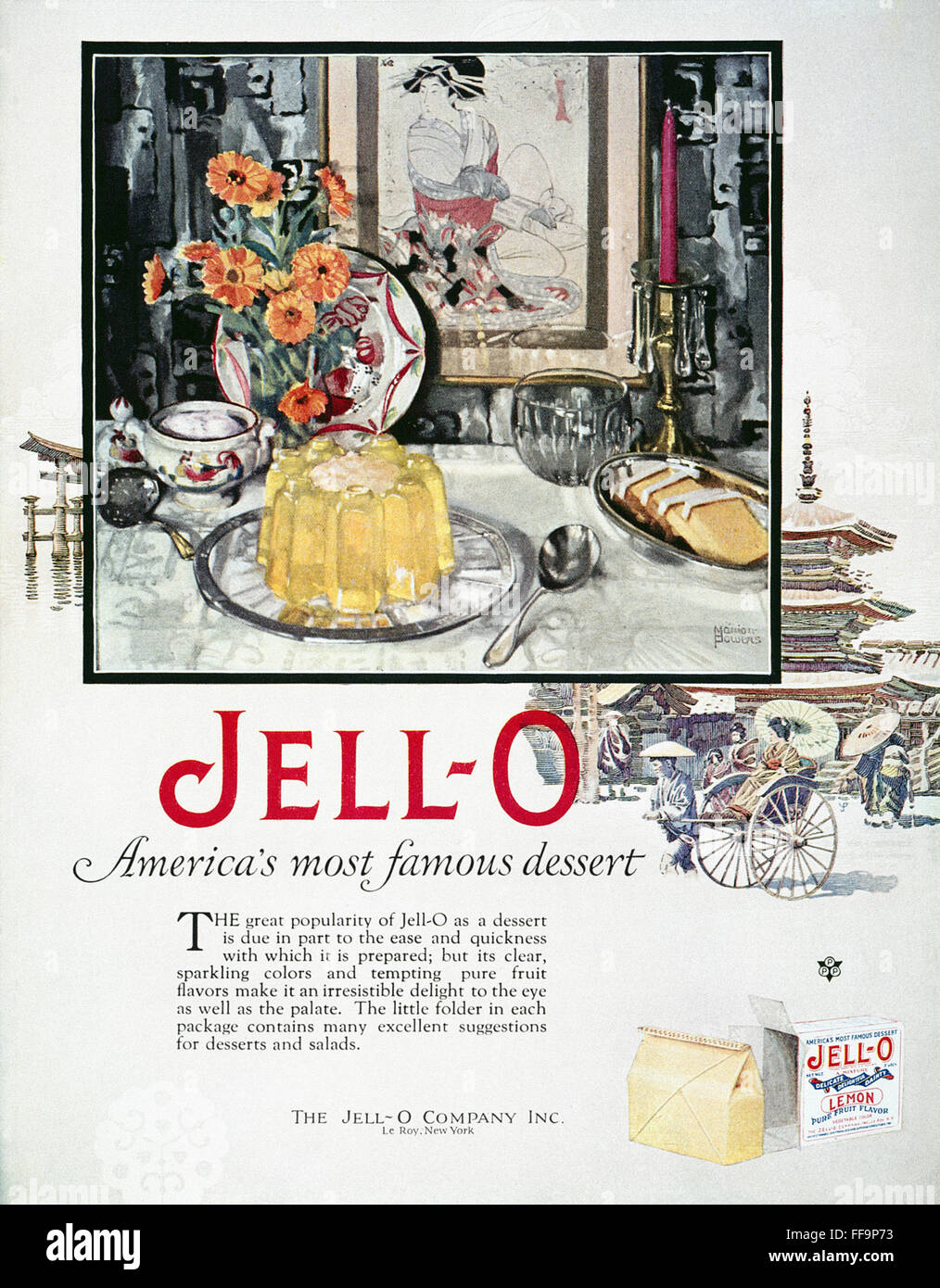 JELL-O ADVERTISEMENT, 1926. /n'America's most famous dessert.' From an ...