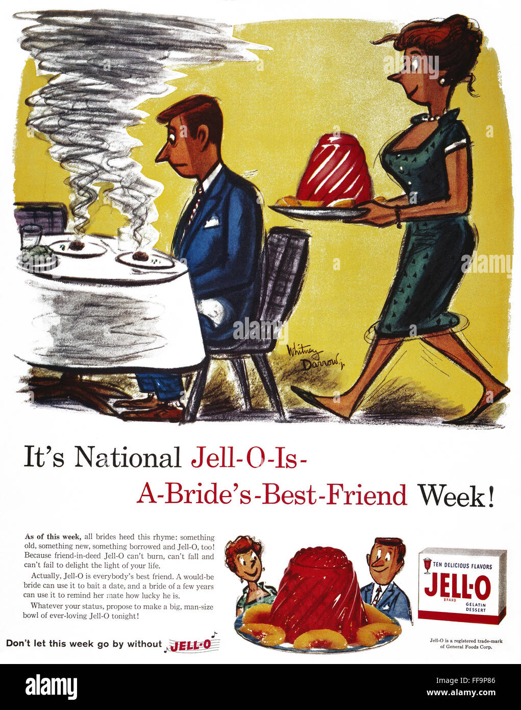 JELL-O ADVERTISEMENT, 1959. /nFrom an American magazine Stock Photo - Alamy