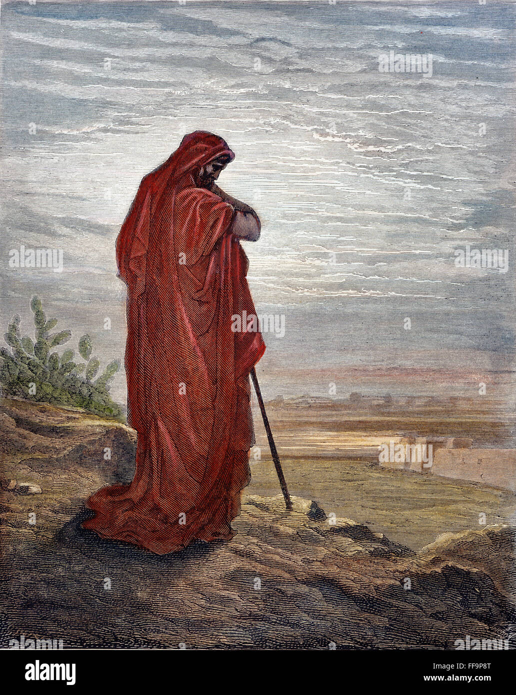 PROPHET AMOS. /nThe prophet Amos at Tekoa (Amos 1:1,3). Wood engraving ...