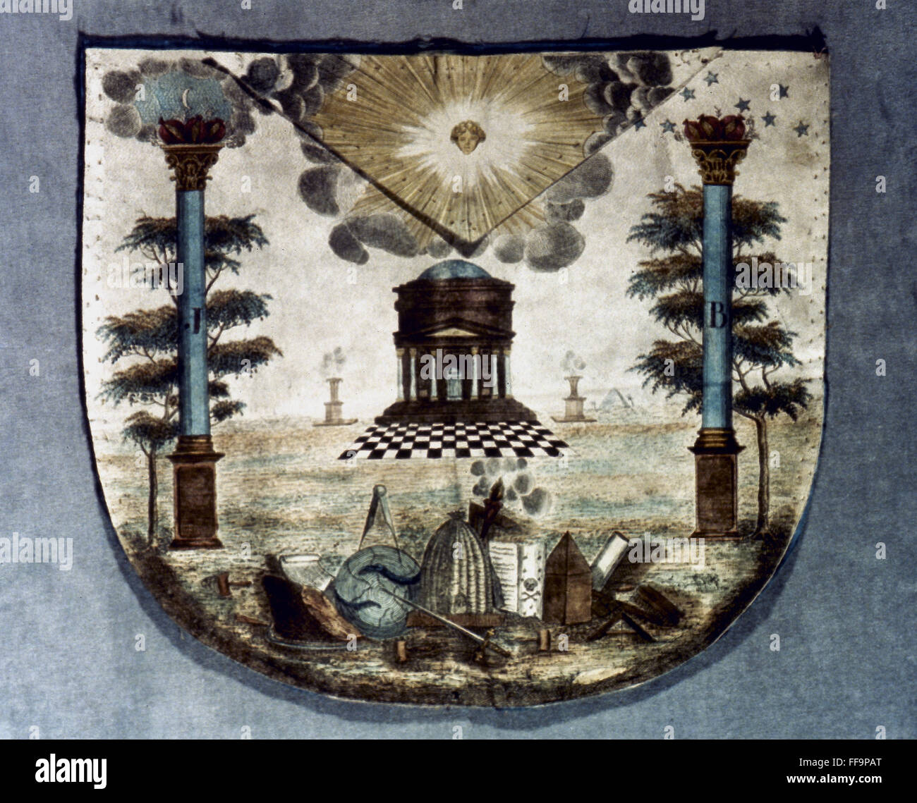 FREEMASON APRON. /nFreemason apron: lambskin engraved and painted ...